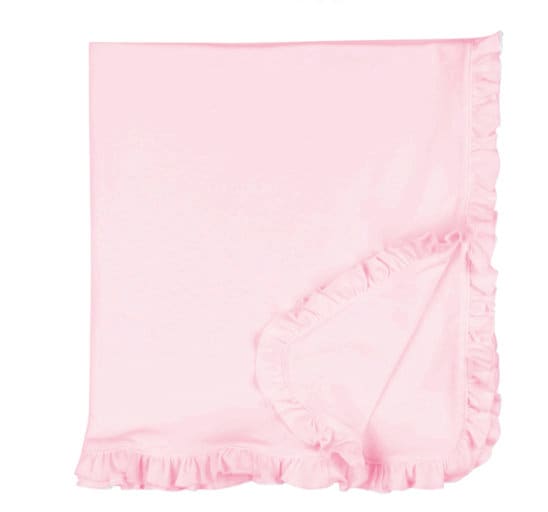 Pink Ruffle Baby Blanket Monogram Baby Blanket Baby - Etsy