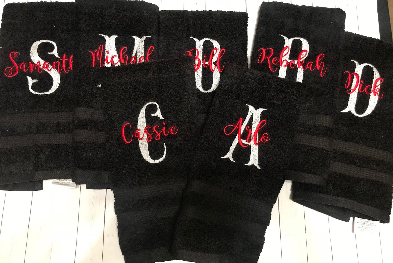 Monogram Hand Towel-personalized Bath Hand Towel- Monogram Towels- Hand ...