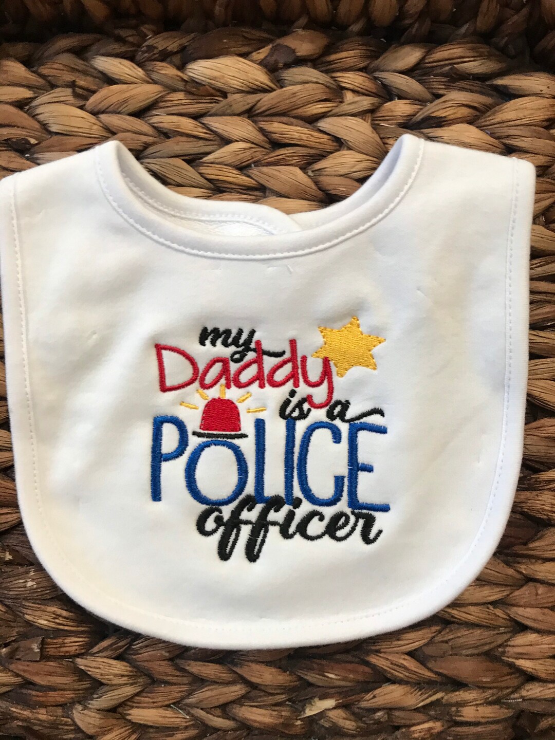 My Daddy's A Police Office Baby Bib- Policeman Baby Bib- Baby Bibs ...
