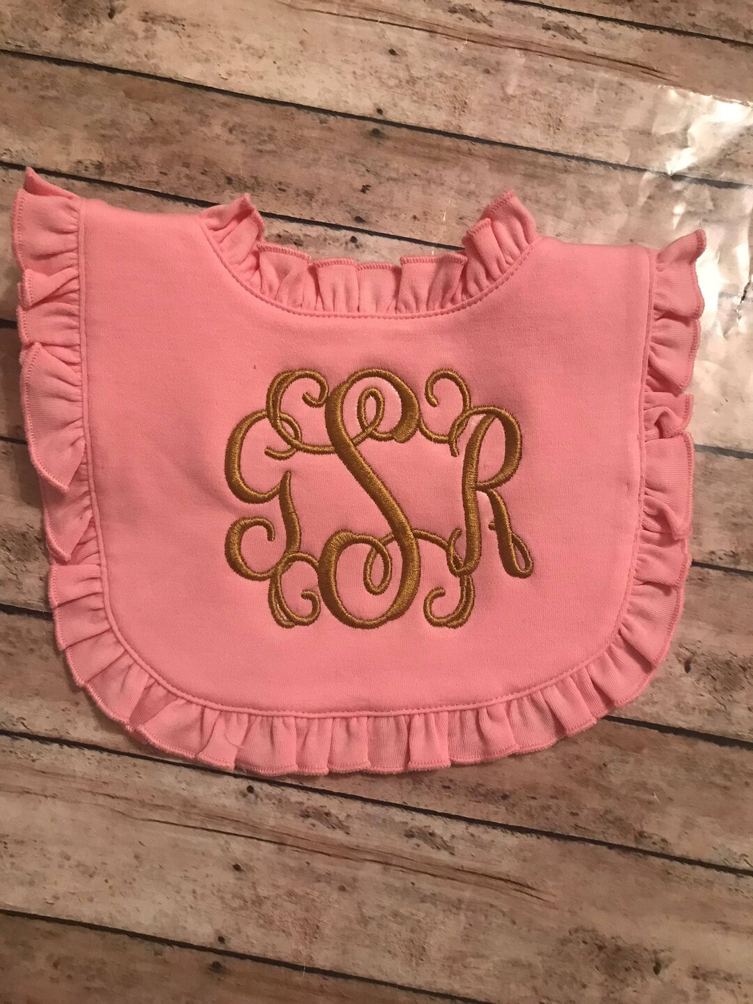 Monogrammed Baby Bib-personalized Baby Bib-baby Bib- Pink Baby Bib ...