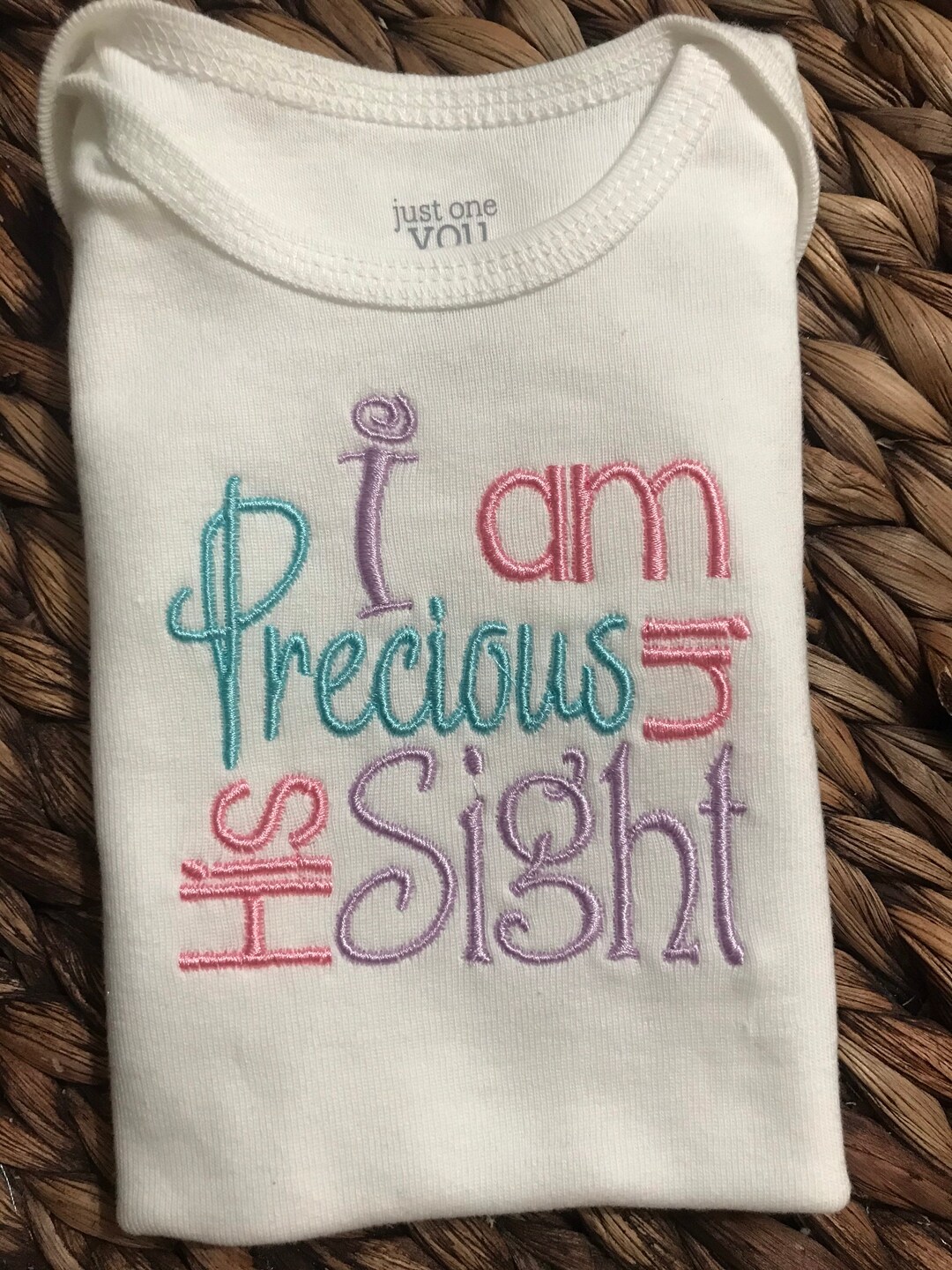 I Am Precious in His Sight Bodysuit or Shirt- Purple, Aqua and Pink I ...