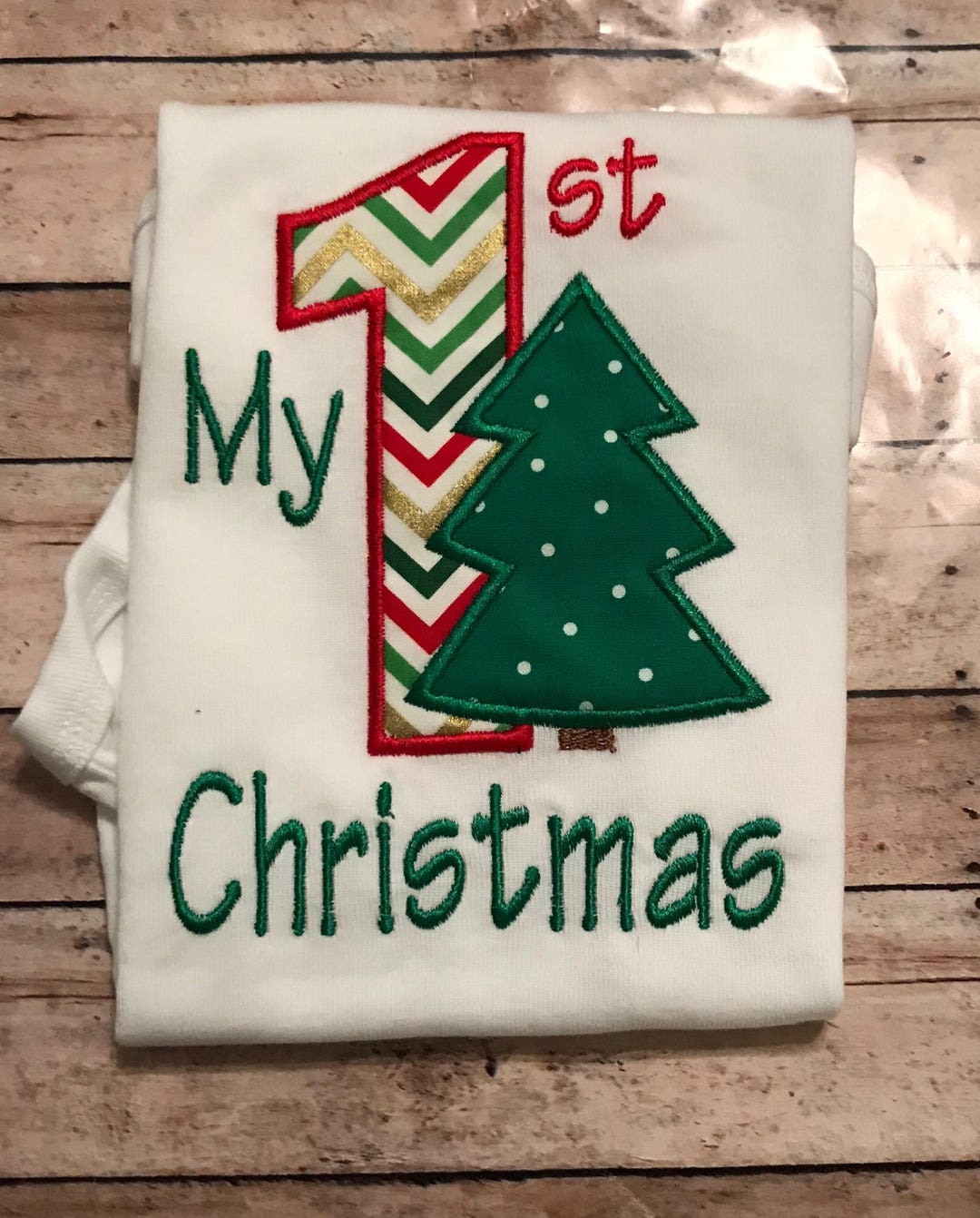 My First Christmas Shirt: Tree Design, Customizable Colors - Etsy