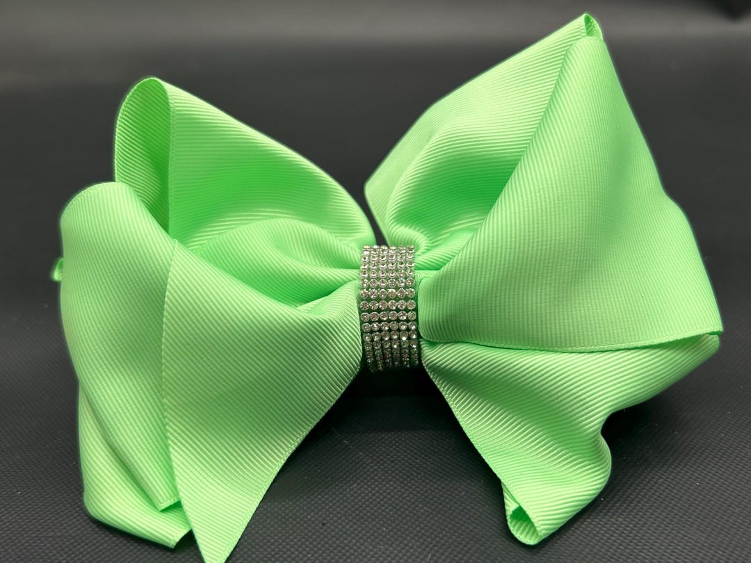 Green Hair Bow, Cheer Hair Bow, Bows, Girls Hair Bow, 6 in Hair Bow ...