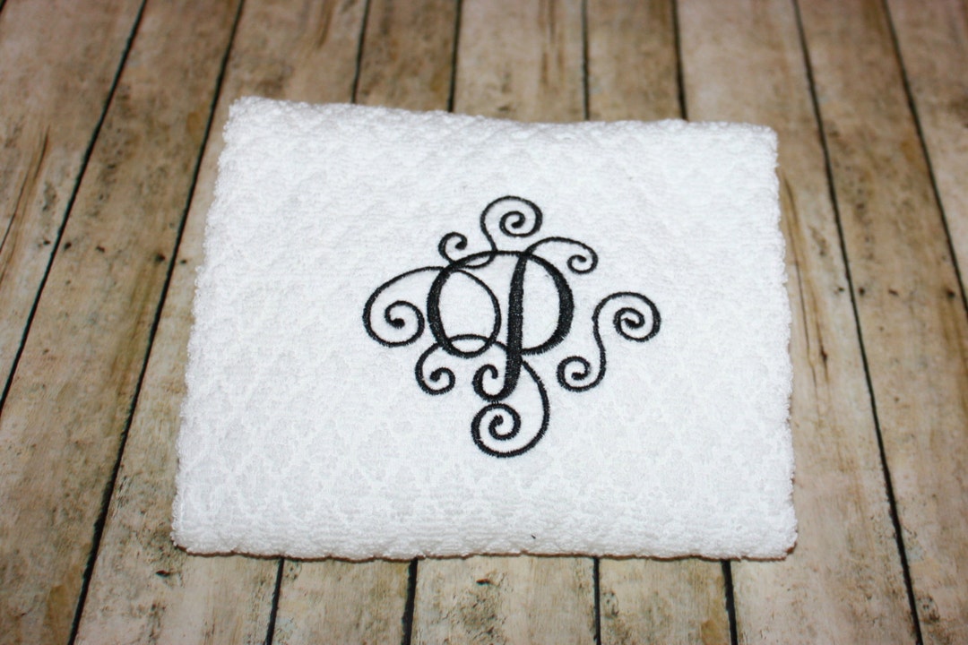 Monogram Kitchen Towel- Kitchen Hand Towel- Initial Hand Towel for ...