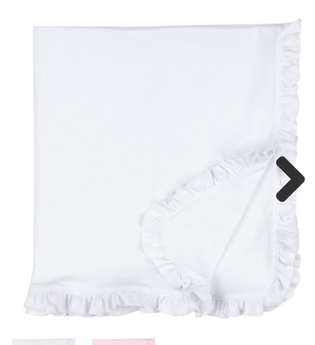 White Ruffle Baby Blanket- Monogram Baby Blanket- Baby Blankets ...