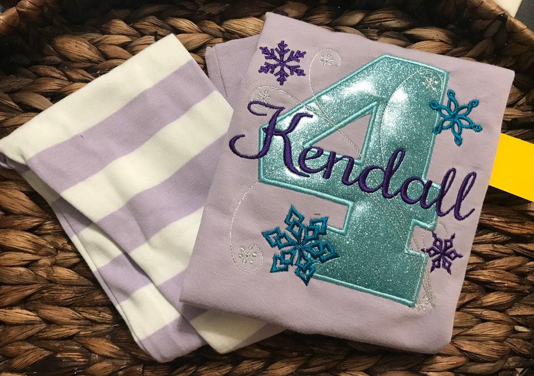 Birthday Pajamas-snow Flake Birthday Pajamas- Girls Birthday Pajamas ...