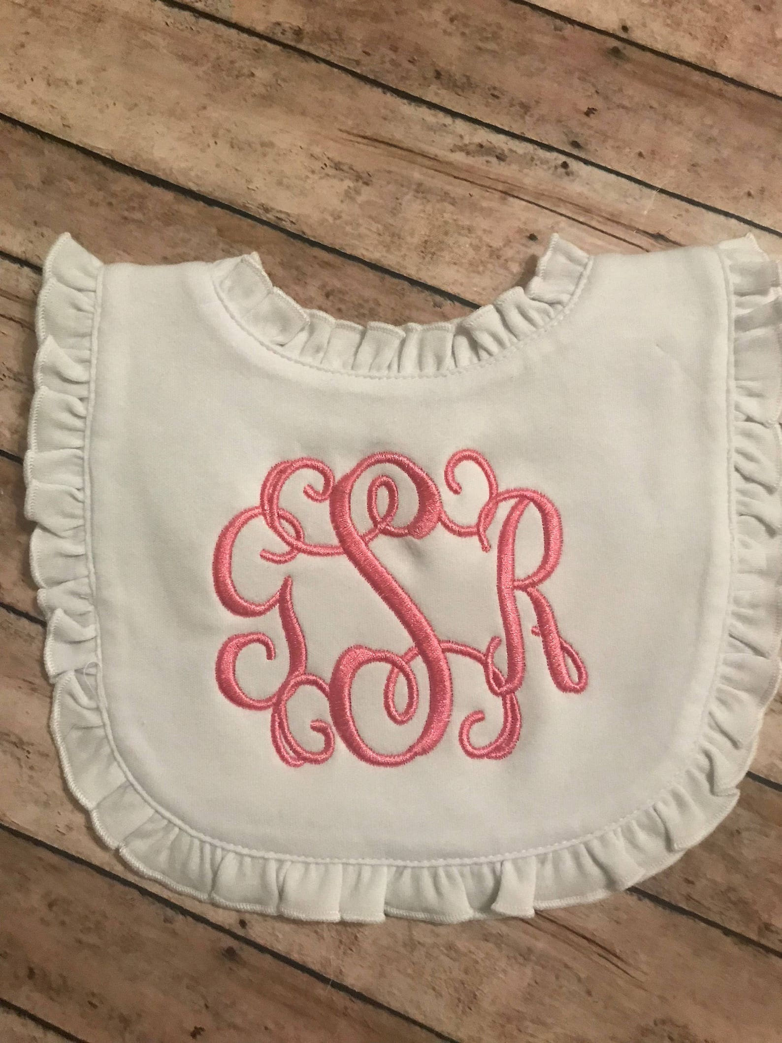 Monogrammed Baby Bib-personalized Baby Bib-baby Bib White Baby - Etsy