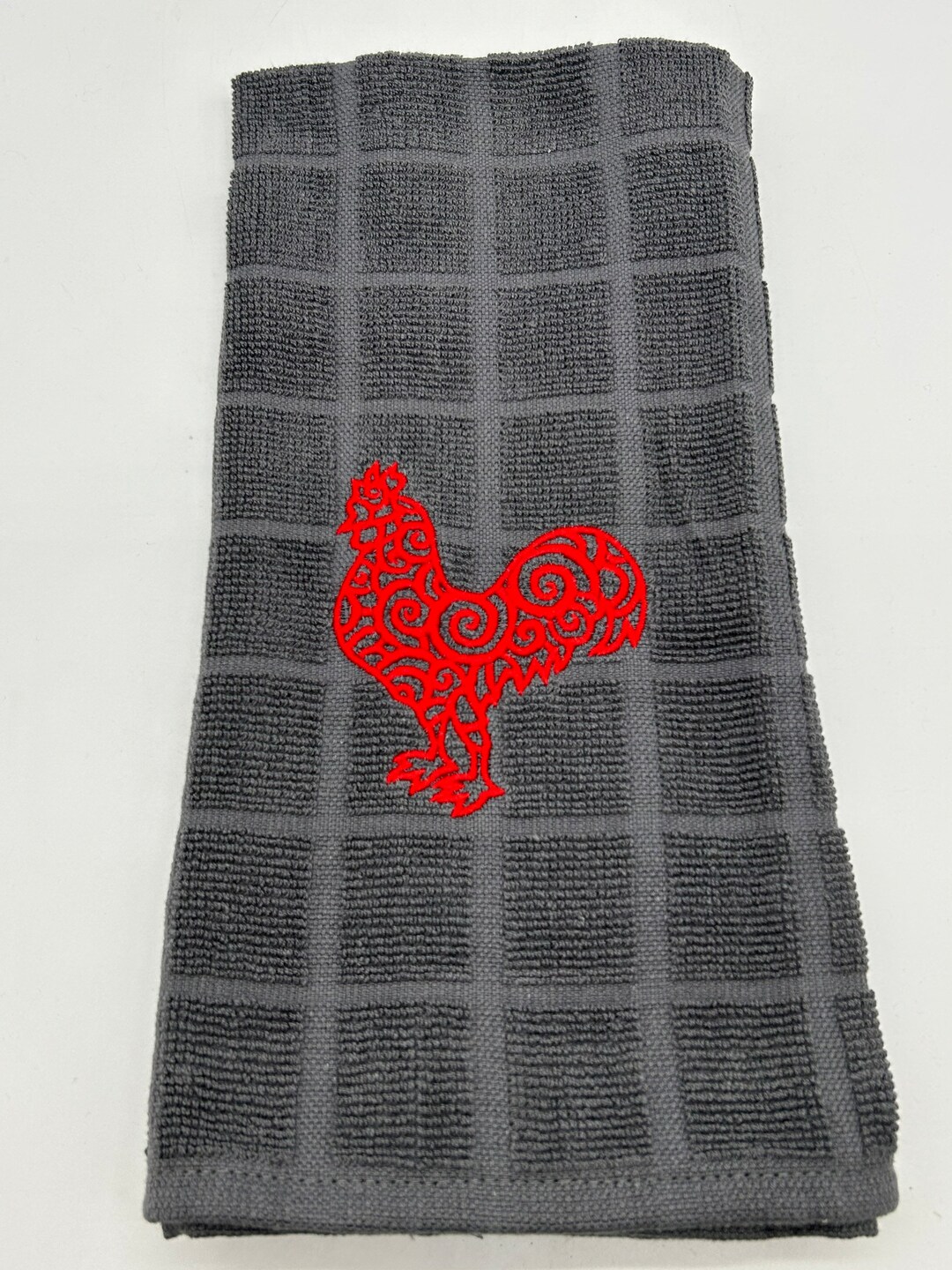 Rooster Kitchen Towel-personalized Rooster Towel-monogram Kitchen Towel ...