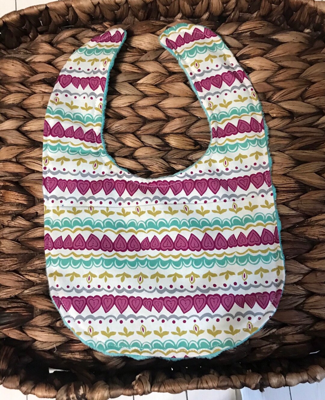 Baby Bib-heart Print Baby Bib- Baby Girl Bibs- Bibs- Girls Baby Bib ...