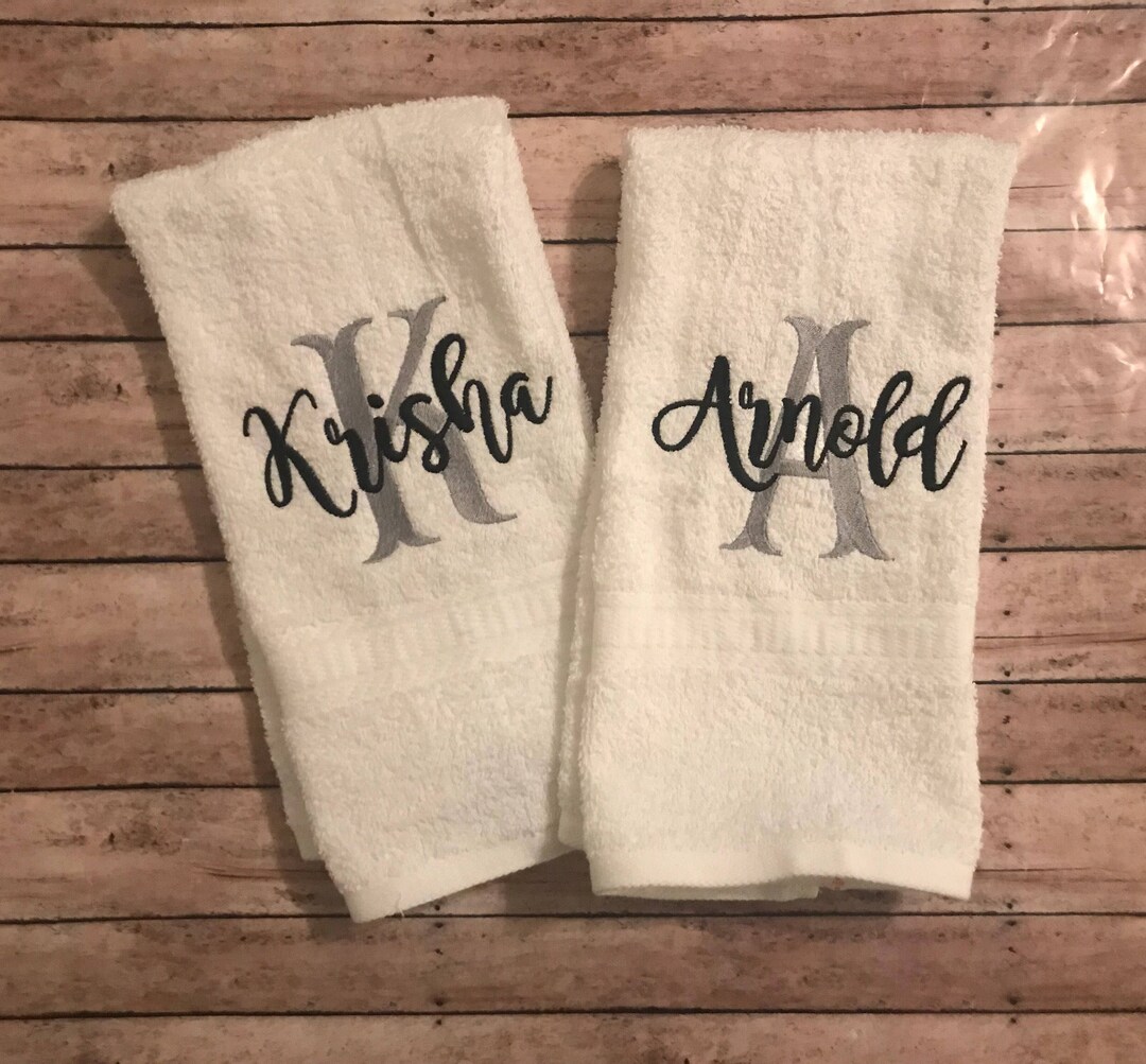 Monogram Hand Towel-personalized Hand Towel-initial Hand Towel-wedding ...