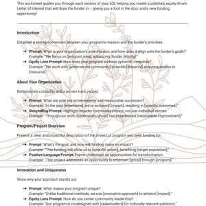 Nonprofit LOI Template & Worksheet | Letter of Intent for Grant ...
