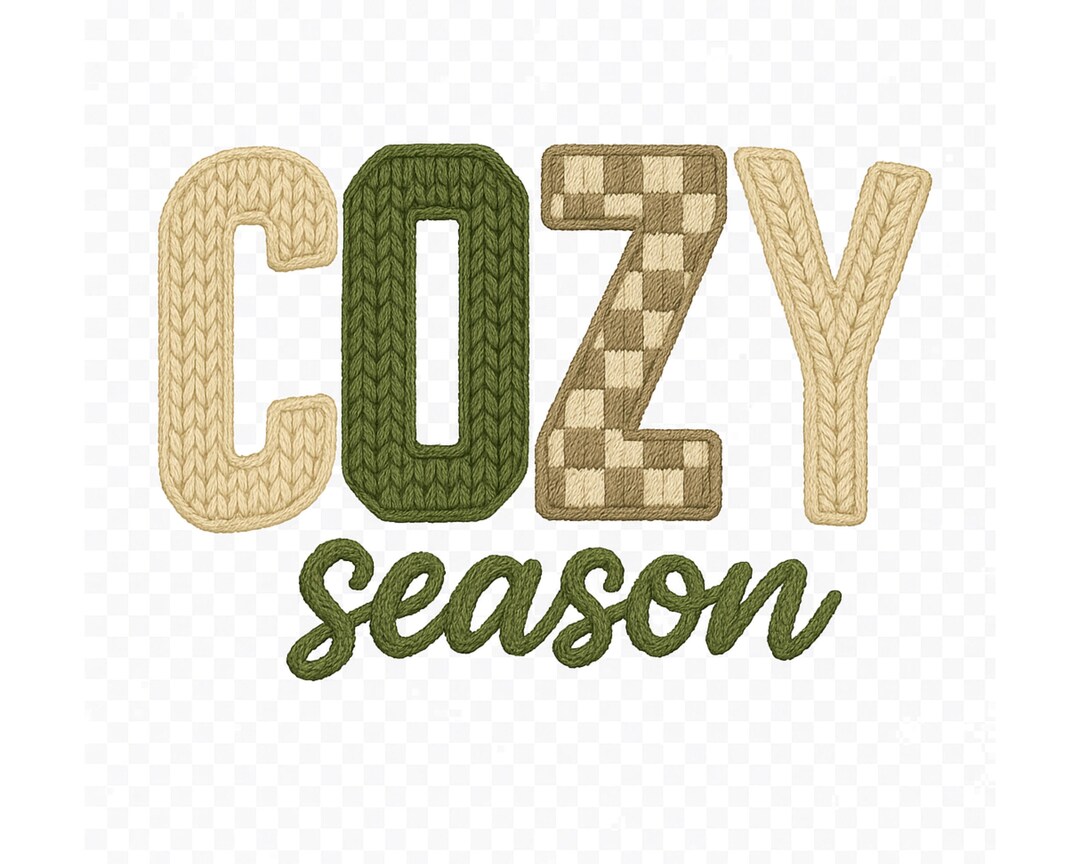 Cozy Season PNG, Knitted Letter Fall Sublimation Design, Autumn Sweater ...