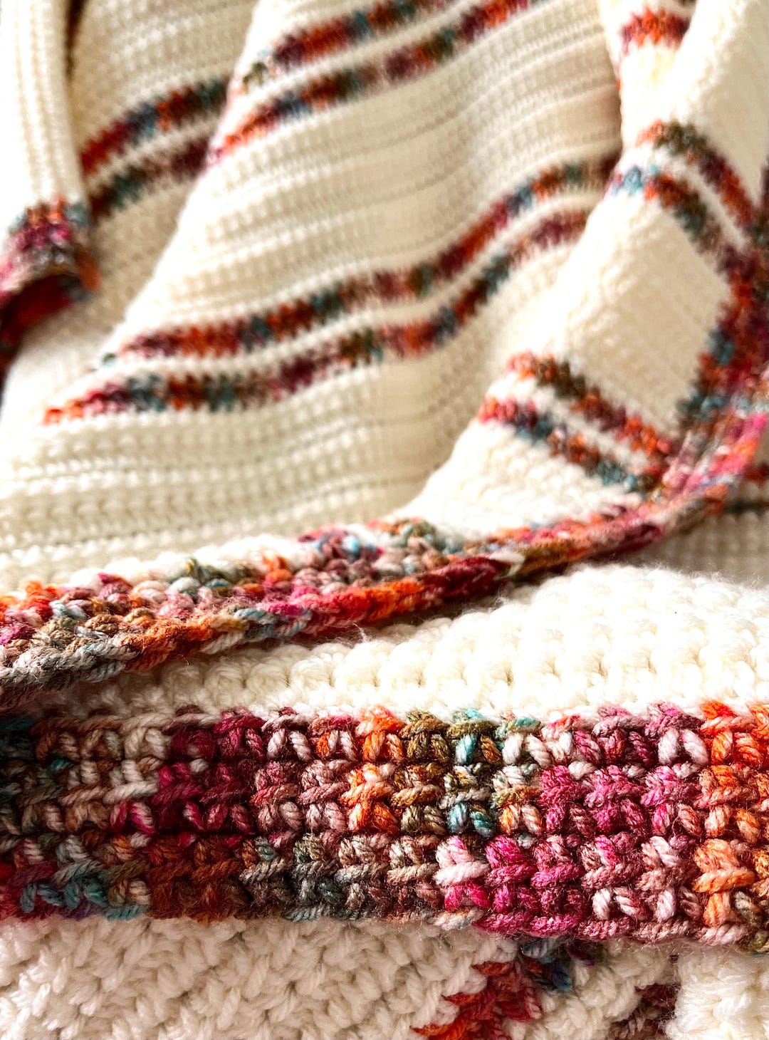Color Me Cozy Crochet Throw PATTERN, Autumn and Christmas Colorways ...