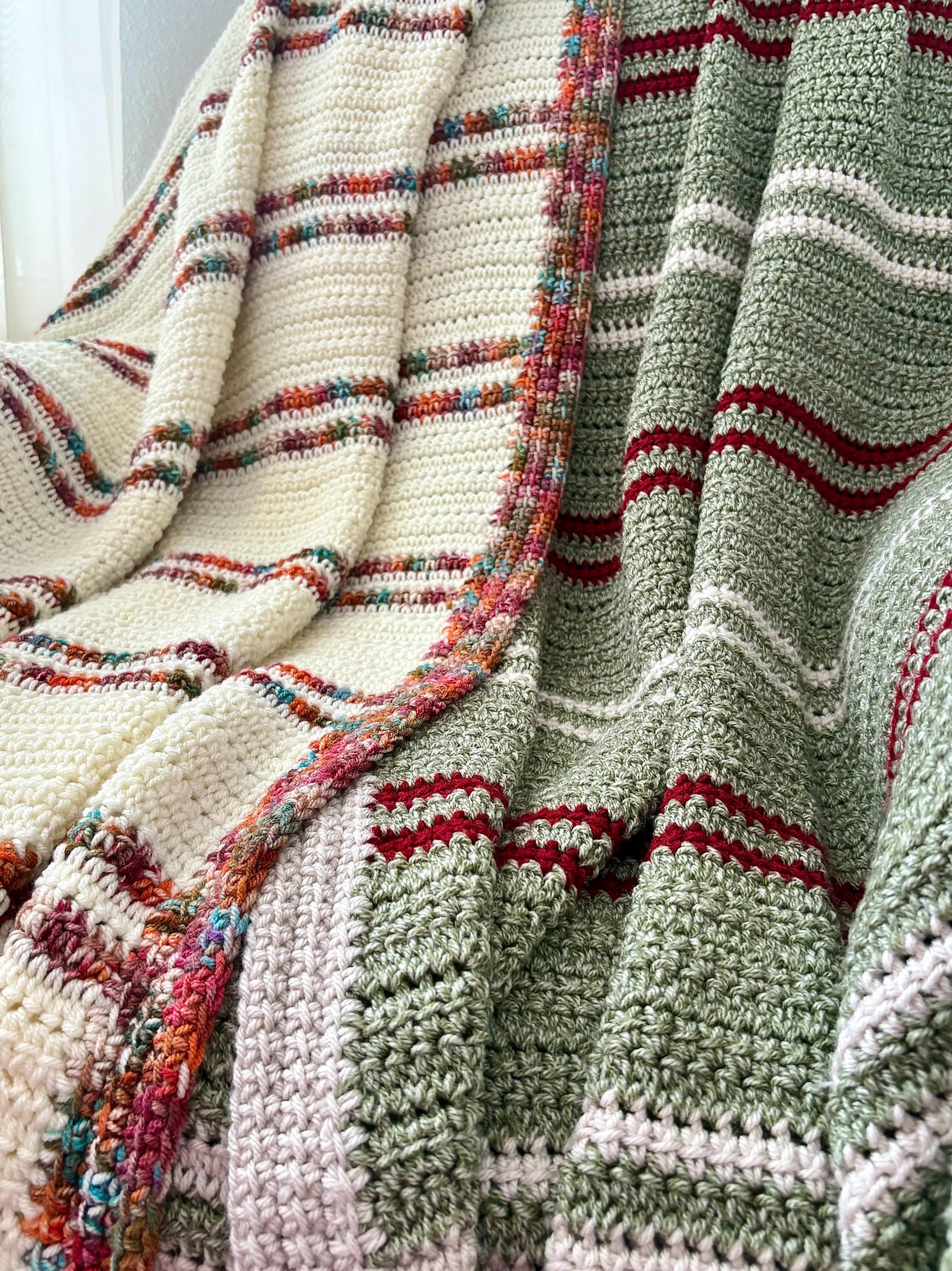 Color Me Cozy Crochet Throw PATTERN, Autumn and Christmas Colorways ...
