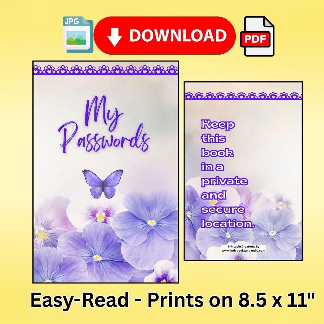 MY PASSWORDS - A Password Tracker Logbook, Easy-read Large Font - Etsy
