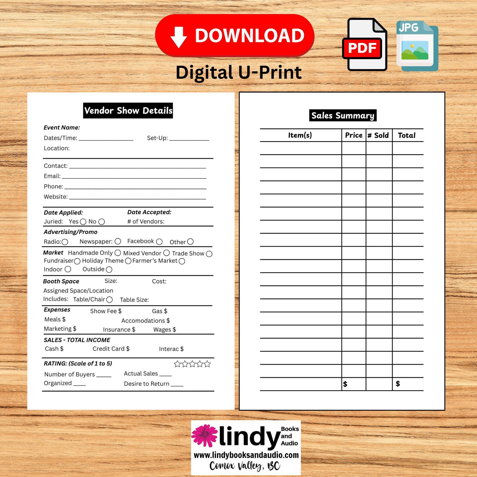 VENDOR PLANNER - Markets and Craft Shows, Organizer and Tracker - Etsy