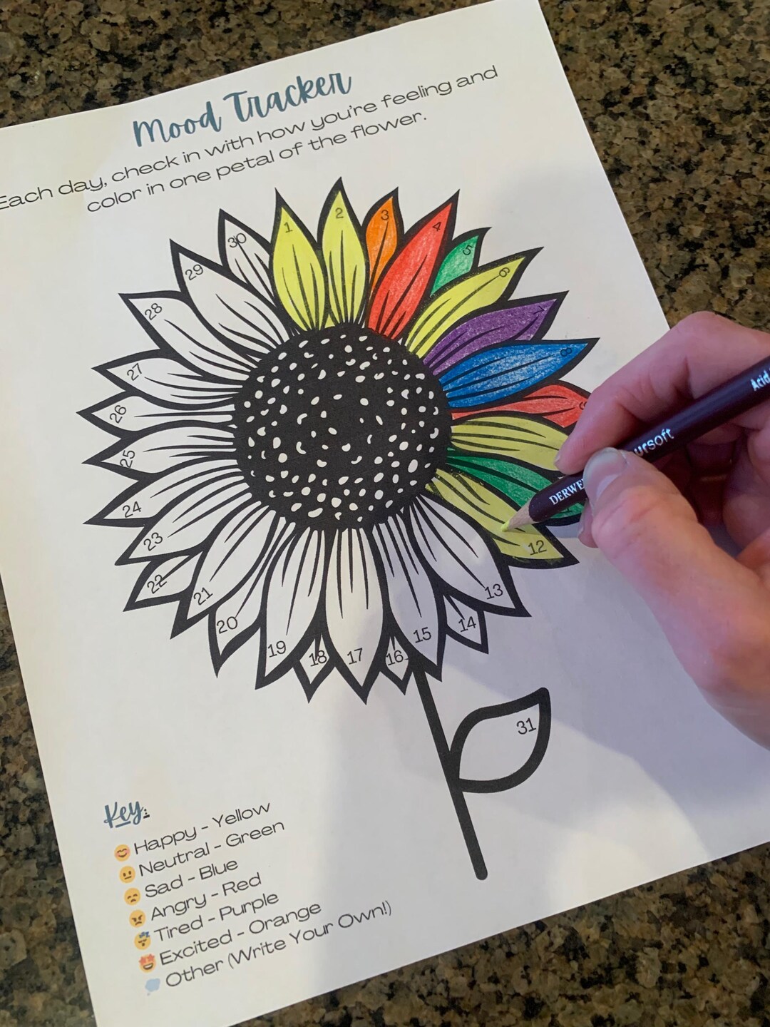 Flower Mood Tracker - Etsy
