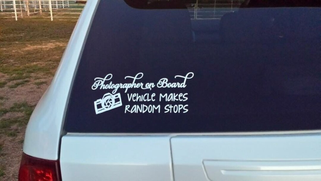 Photographer on Board Vinyl Car Decal, Photog Decal, Vehicle Vinyl ...