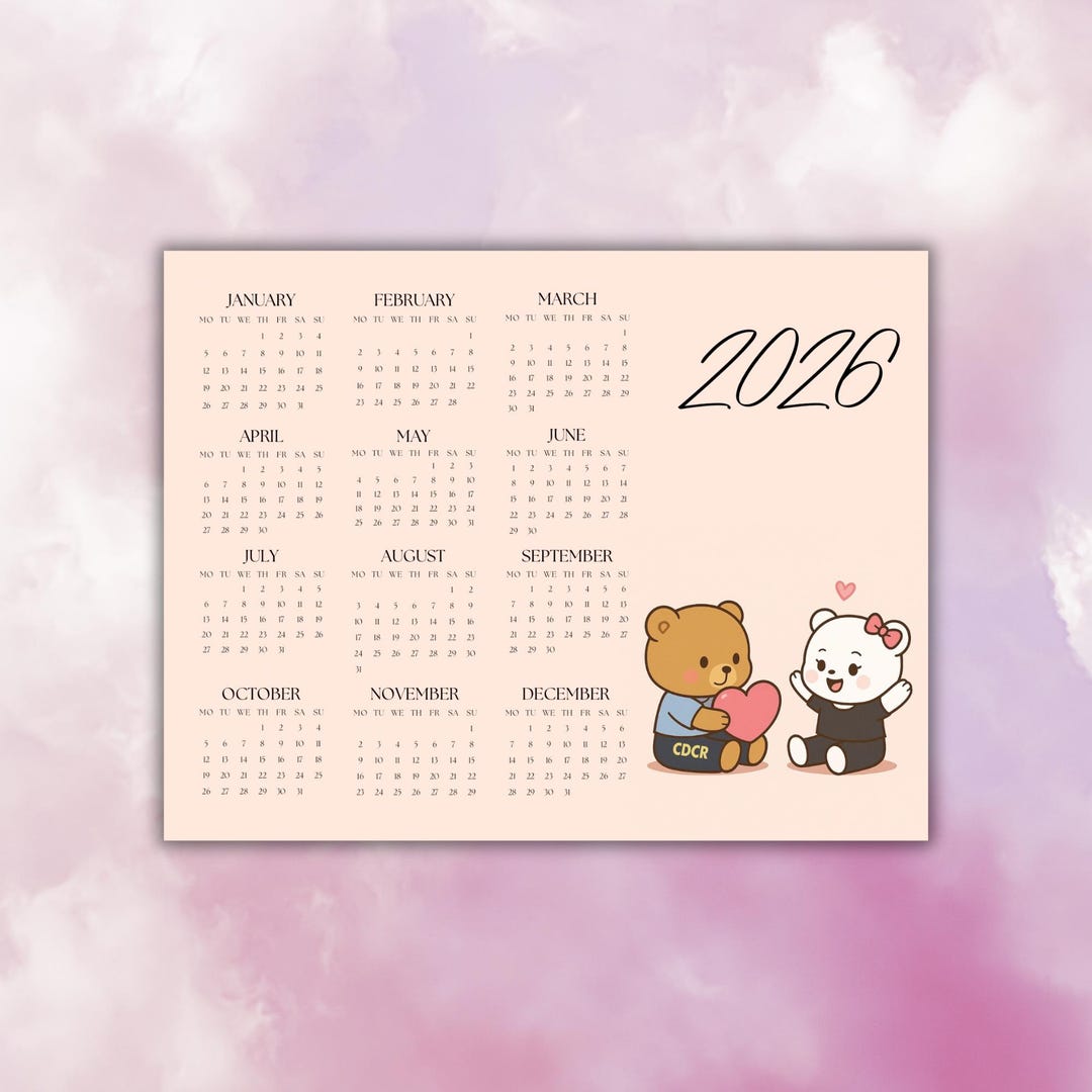 2026 Prison Wife Calendar | CDCR Bear Calendar | Cute Kawaii Prison ...
