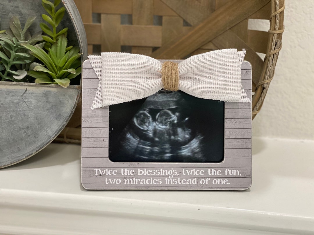 Personalized Twin Girls Picture Frame: Miracle Baby Announcement Gift ...