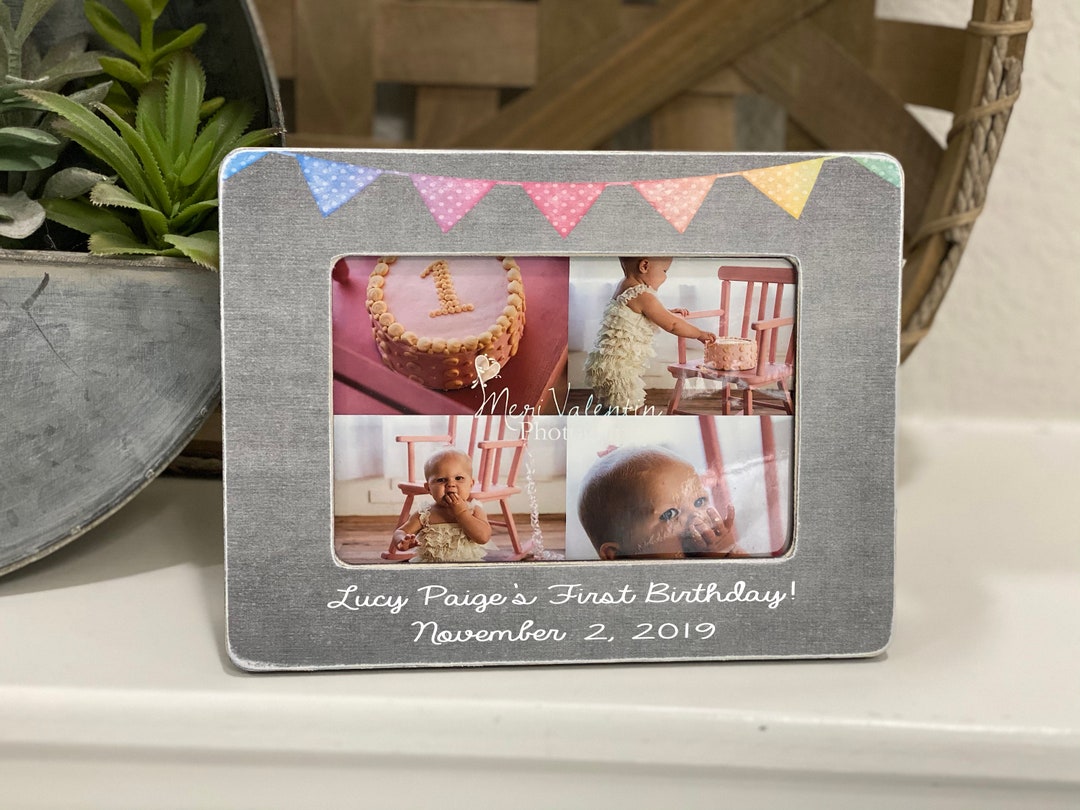 Personalized 1st Birthday Picture Frame Gift Idea Baby Girl or Boy ...
