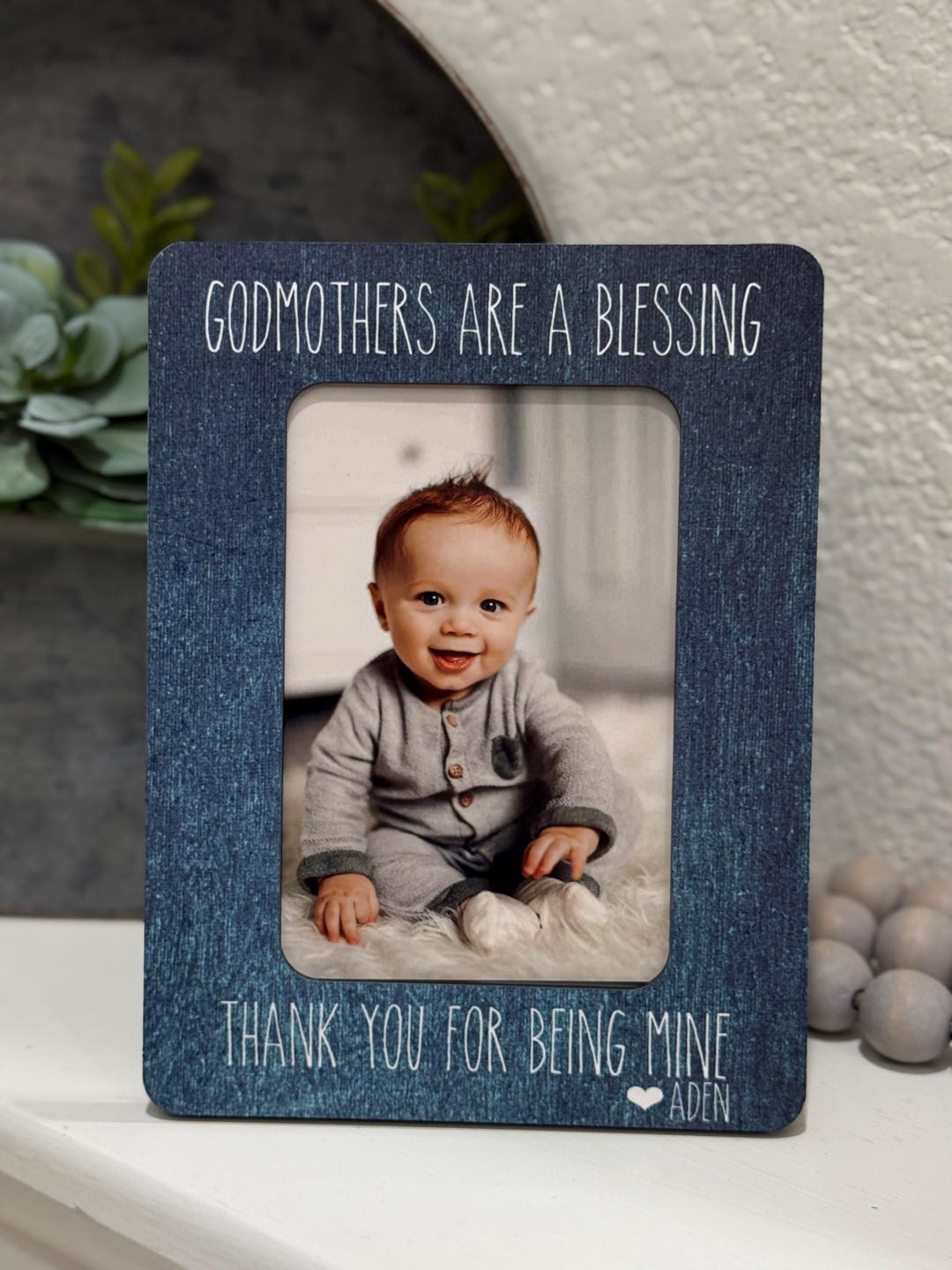 Personalized Godmother Picture Frame: Christian Baptism Gift, Custom ...