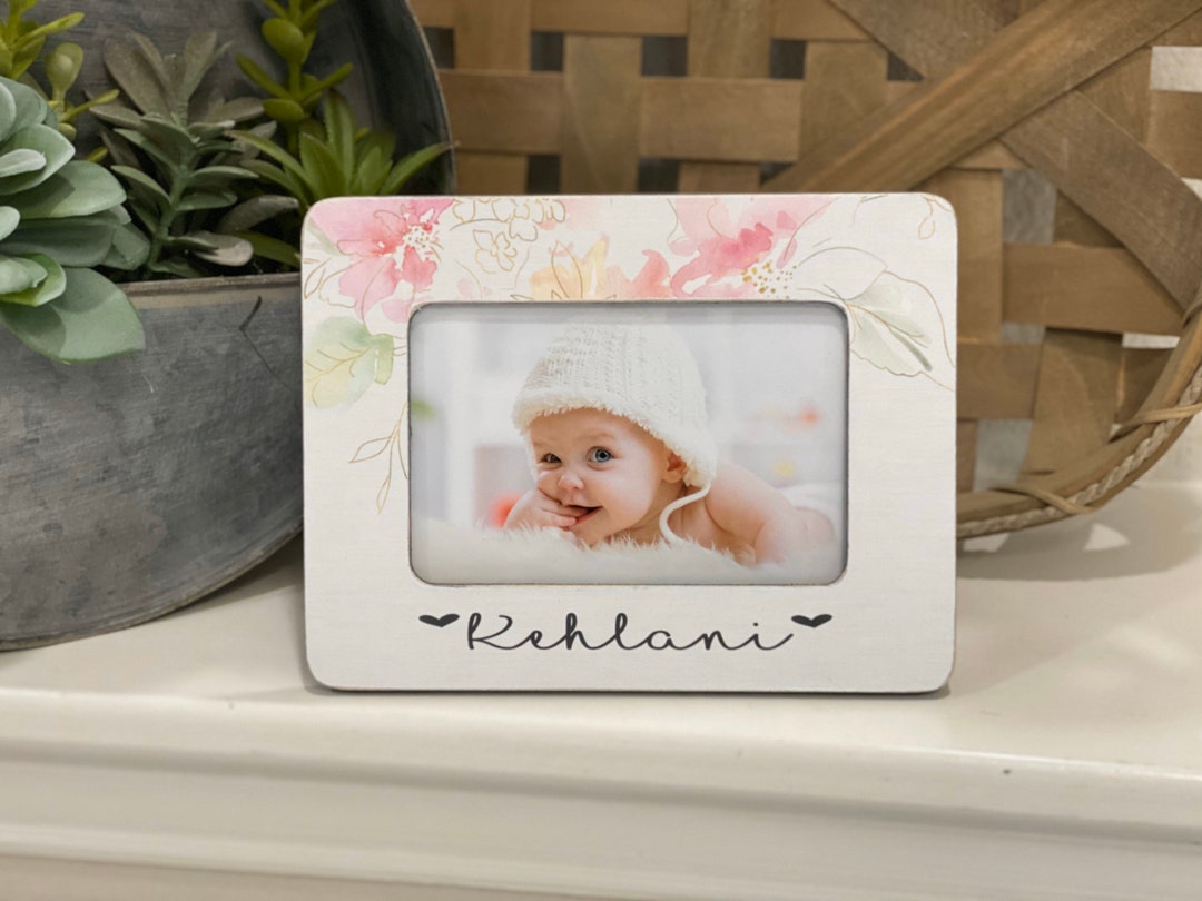 Personalized Baby Girl Picture Frame: Floral Nursery Decor - Etsy