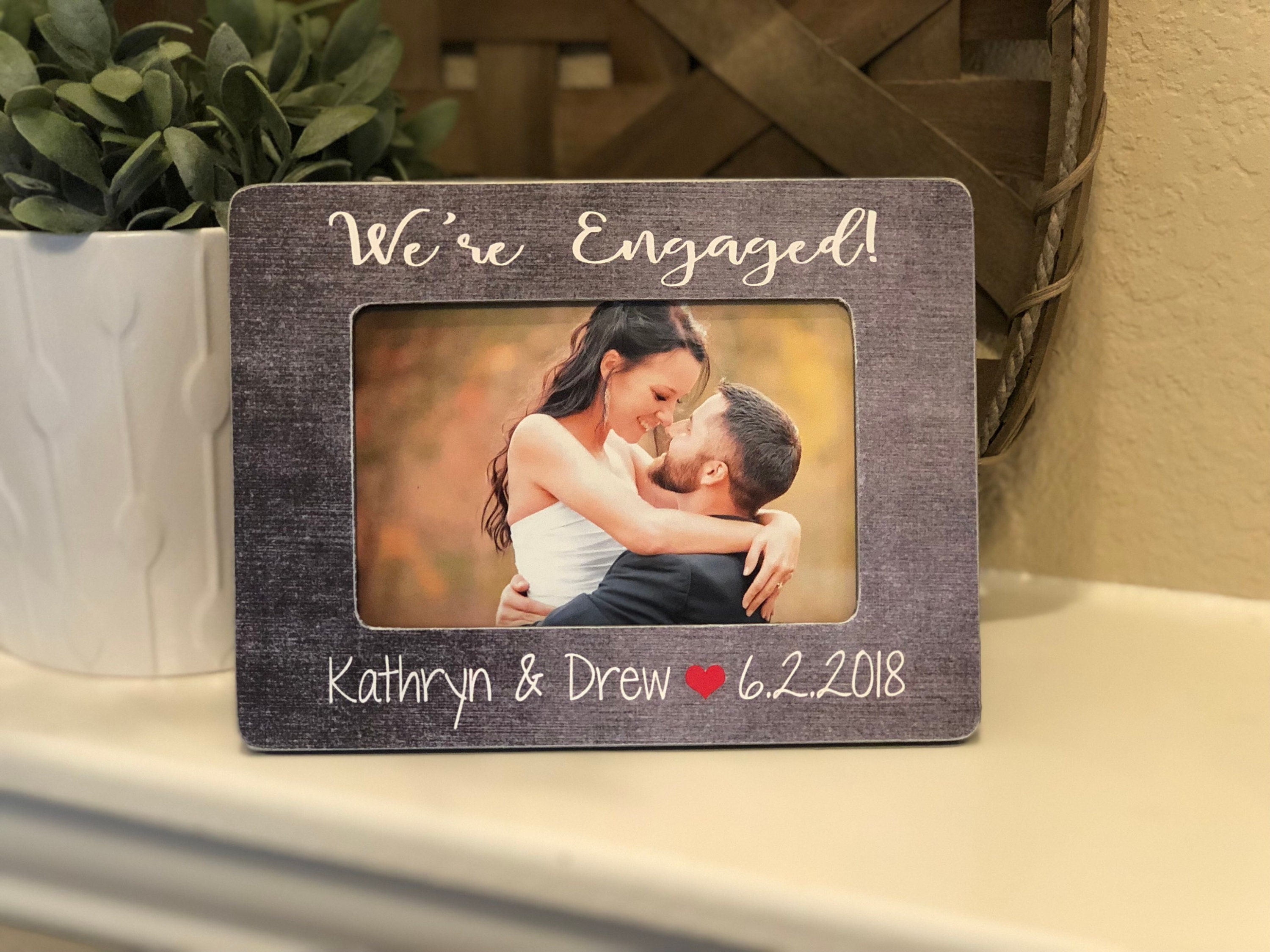 Engagement Gift Personalized Engagement 4x6 Picture Frame | Etsy