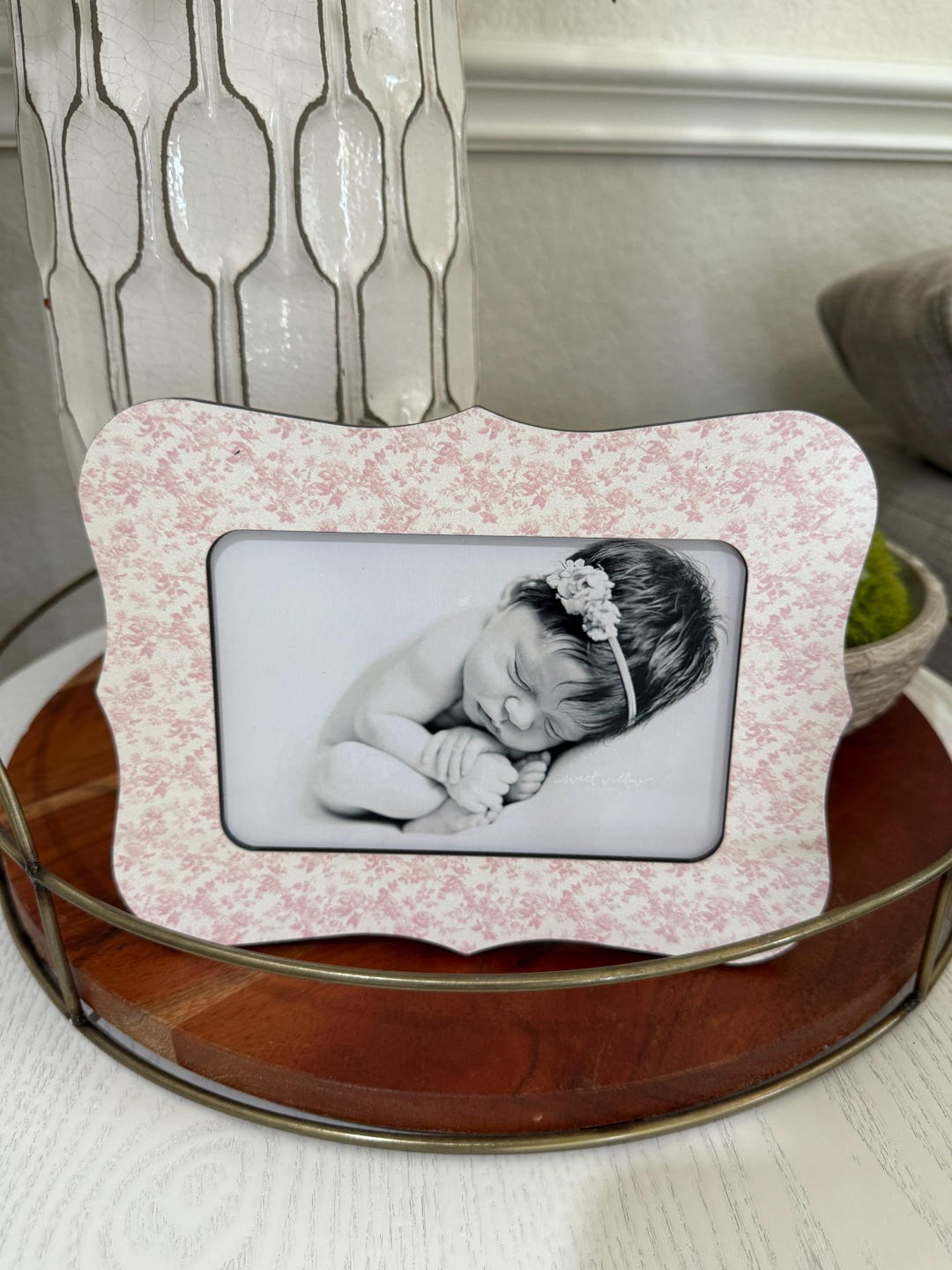 Personalized Cottagecore Baby Girl Picture Frame: Floral Nursery Decor ...