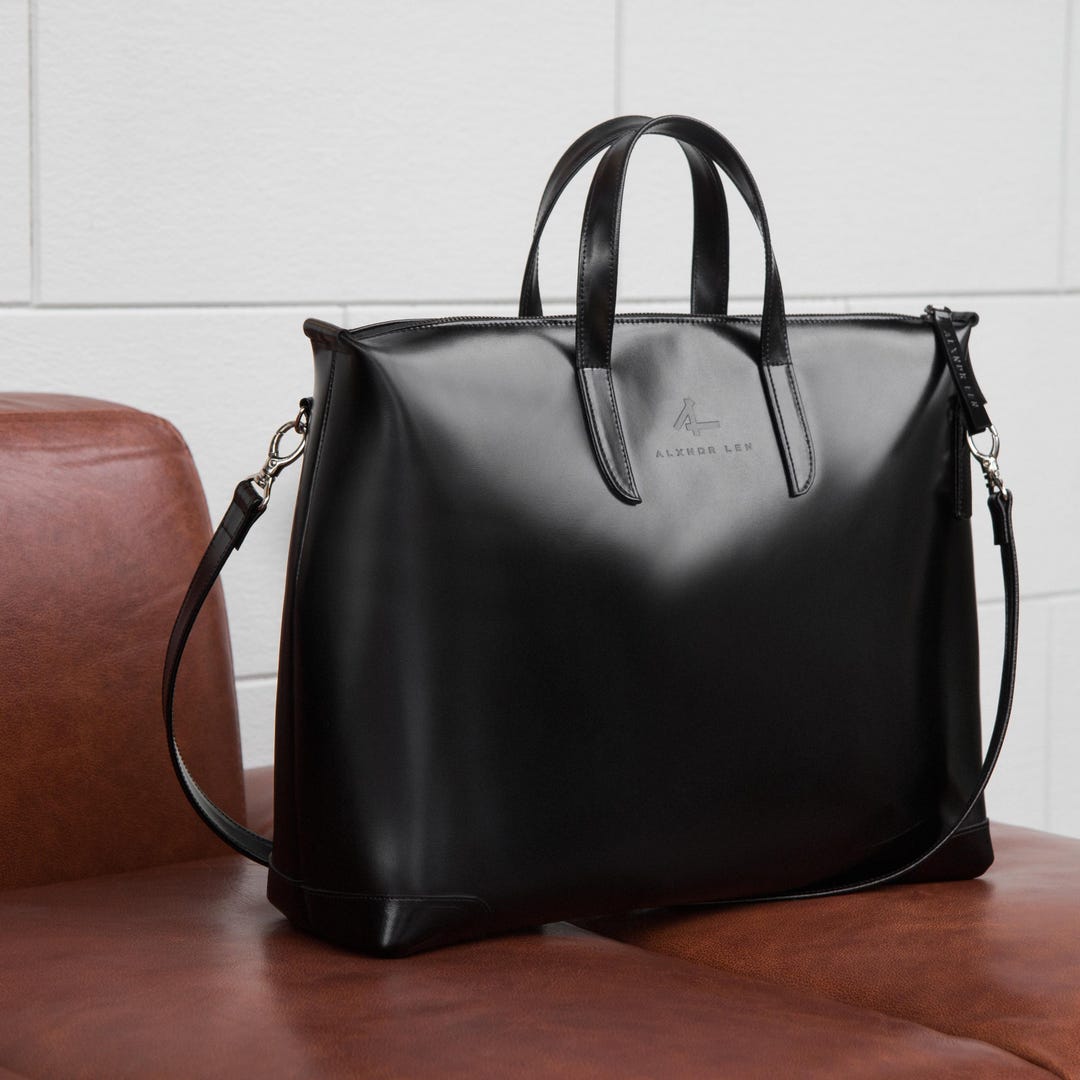 Leather Briefcase Mens Work Bag Laptop Case Business Tote Smart Casual ...