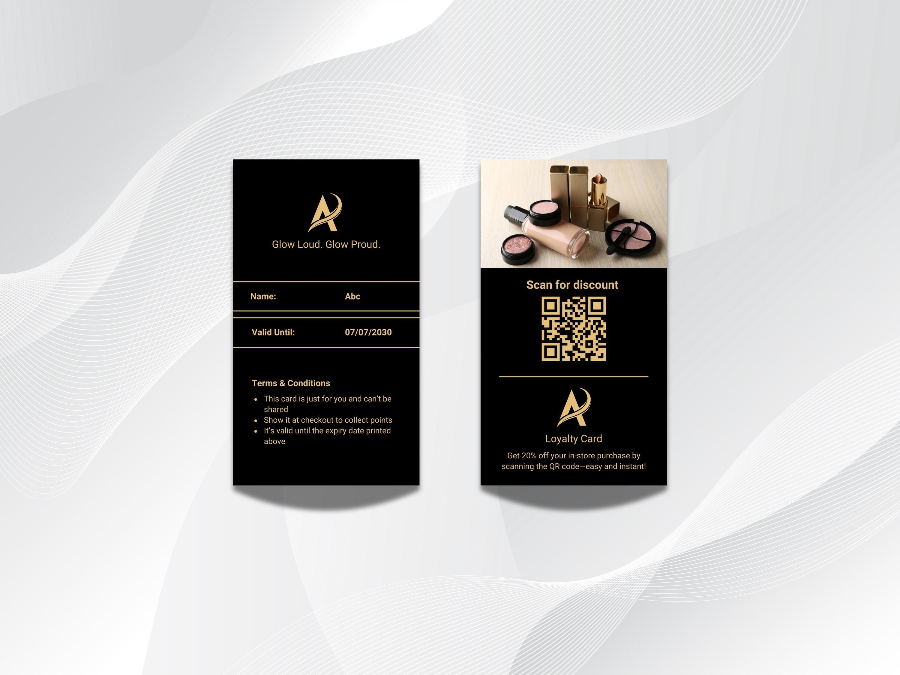 Black & Gold QR Code Loyalty Card Template (editable Canva Template) - Etsy