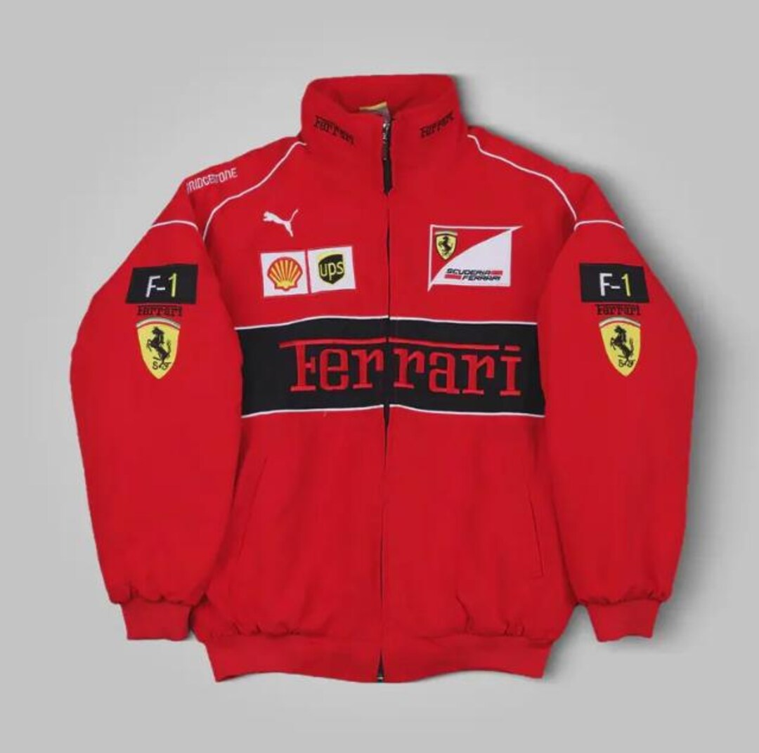 Vintage F1 Jacket Red Ferrari Bomber Racing Jacket Pilotformula One ...