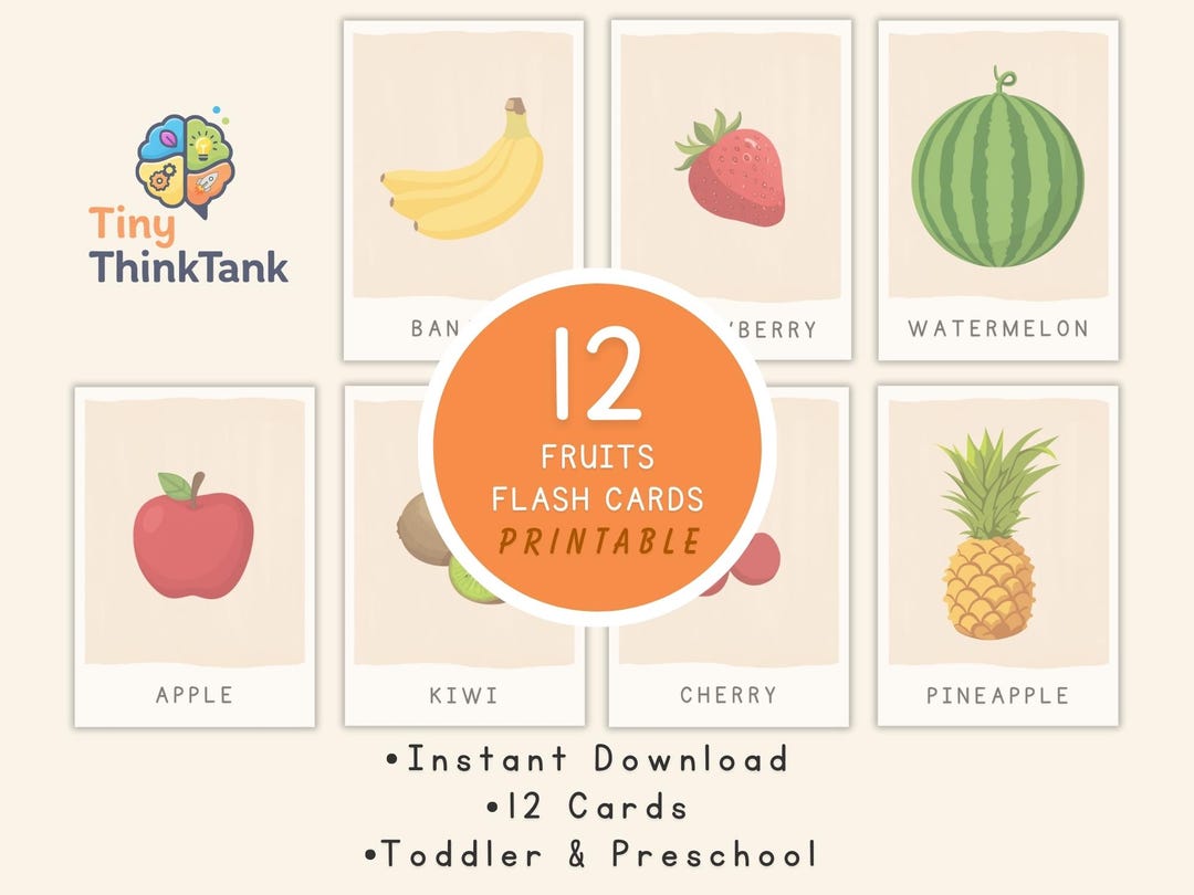 Fruits Flash Cards for Kids | Printable Fruit Cards | Toddler Preschool ...
