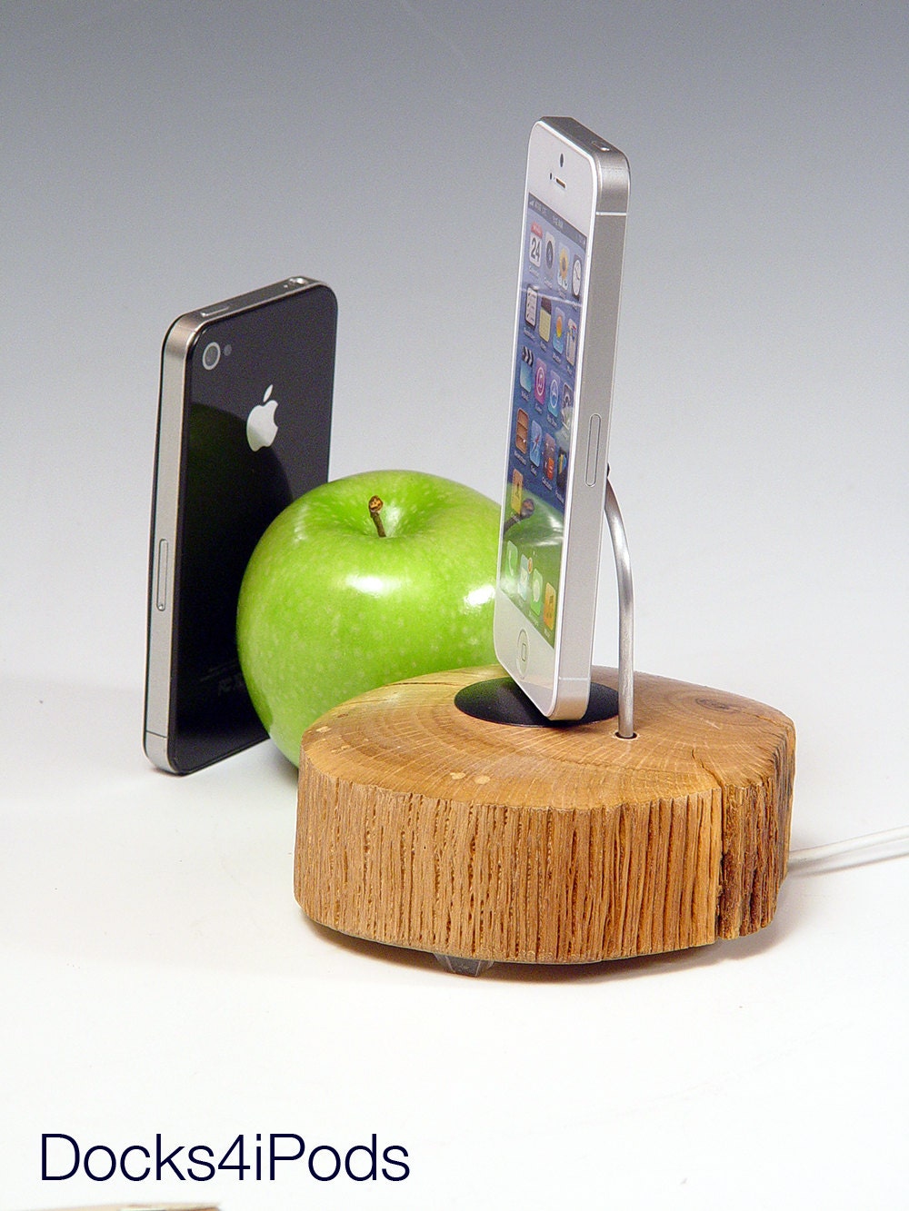 Docking charging station for ANY iPhone. Wood log iPod dock. | Etsy