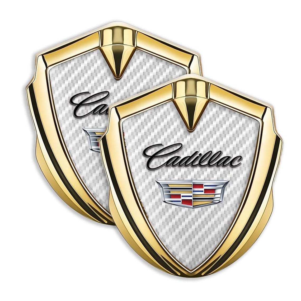 CADILLAC Metal Emblems Shield Epoxy Resin Custom Accessory Front Rear ...