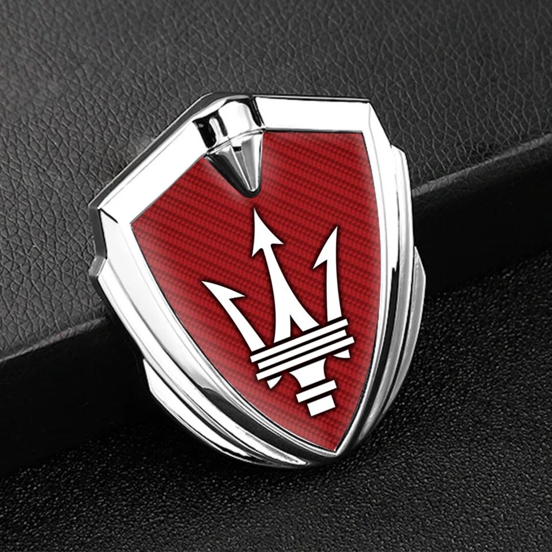 MASERATI Metal Emblems Shields Epoxy Resin Custom Accessory Front Rear ...