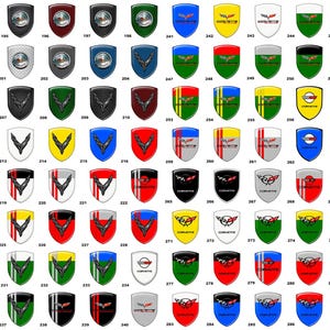 CORVETTE Emblems Shield 3D Handmade Epoxy Resin Stickers Custom ...