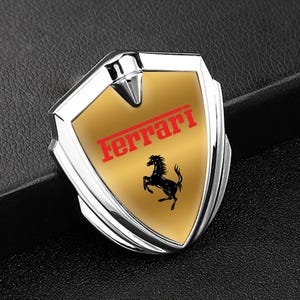 FERRARI Metal Emblem Shield Epoxy Resin Custom Accessory Front Rear ...