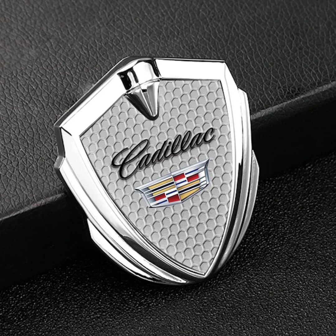 CADILLAC Metal Emblems Shield Epoxy Resin Custom Accessory Front Rear ...