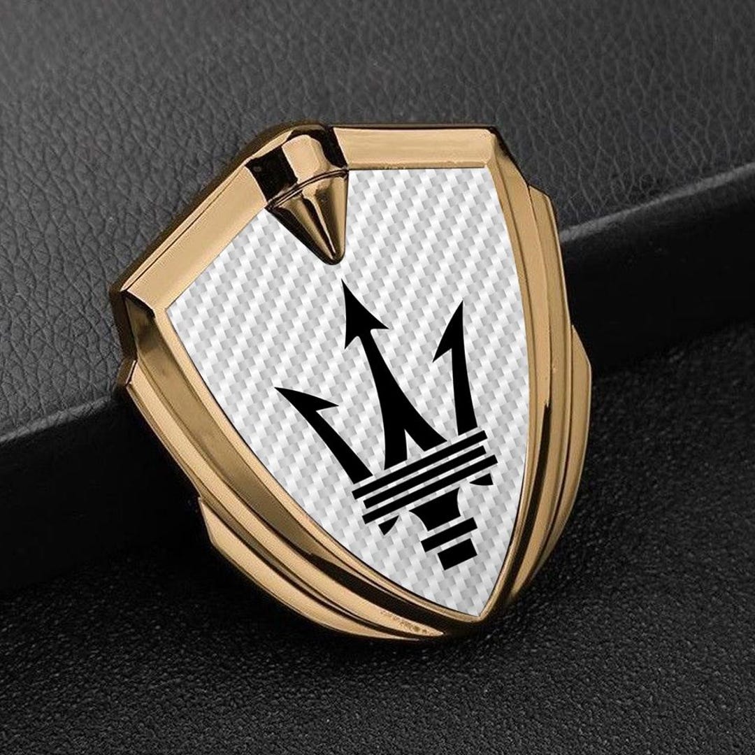 Maserati Metal Shield Emblem - Epoxy Resin Car Accessory Decal - Etsy