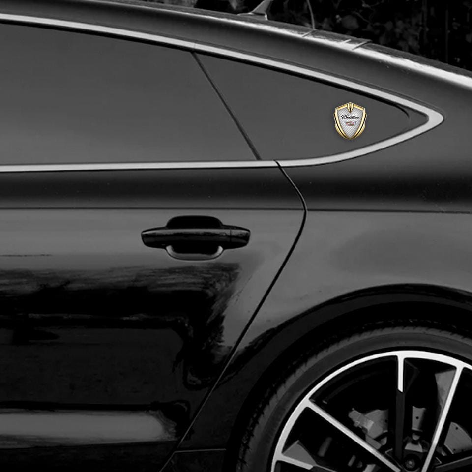 CADILLAC Metal Emblems Shield Epoxy Resin Custom Accessory Front Rear ...
