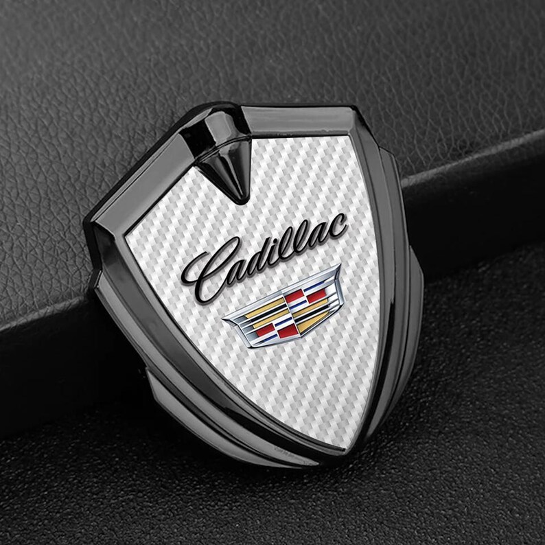 CADILLAC Metal Emblems Shield Epoxy Resin Custom Accessory Front Rear ...
