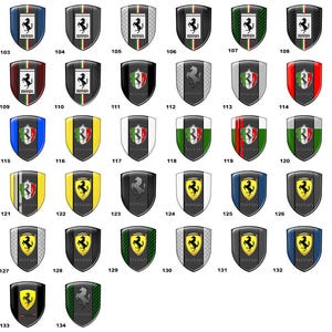 Handmade Ferrari Shield Emblem, 3D Epoxy Resin Sticker - Etsy