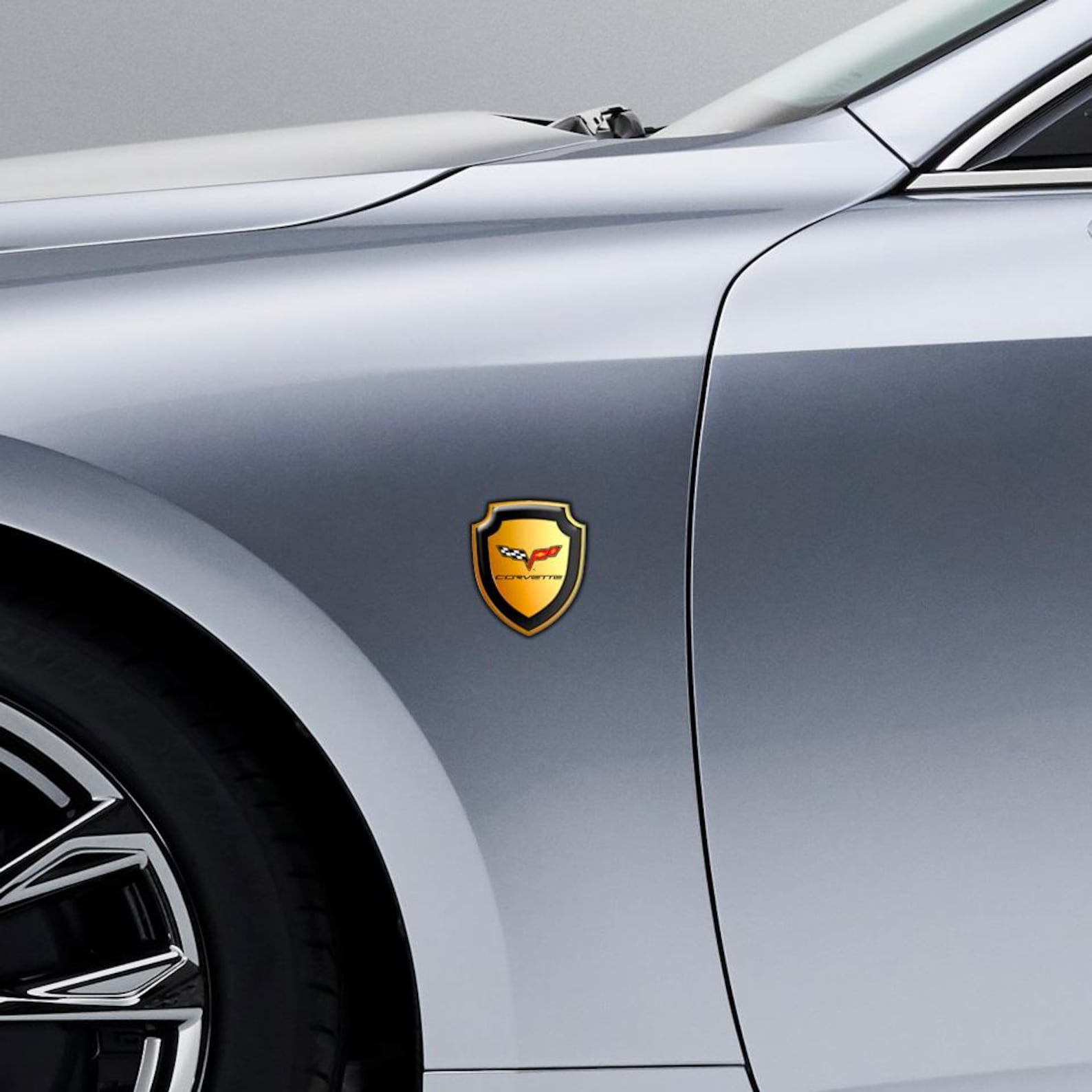 CORVETTE Emblems Shield 3D Handmade Epoxy Resin Stickers Custom ...