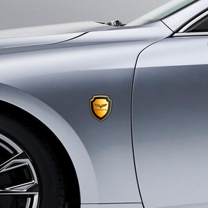 CORVETTE Emblems Shield 3D Handmade Epoxy Resin Stickers Custom ...