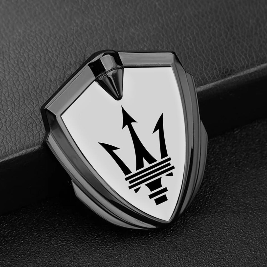 MASERATI Metal Emblems Shields Epoxy Resin Custom Accessory Front Rear ...
