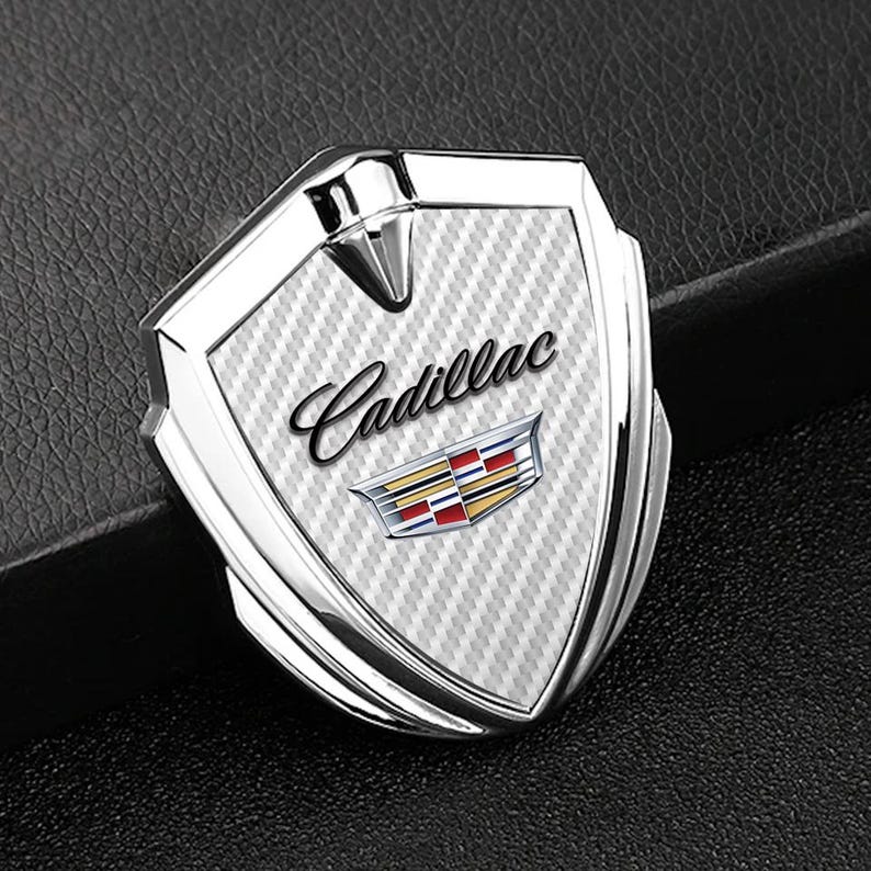 CADILLAC Metal Emblems Shield Epoxy Resin Custom Accessory Front Rear ...