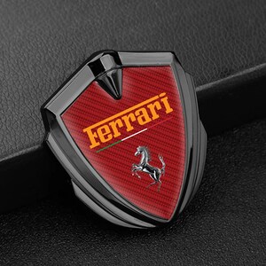 Ferrari Metal Emblem Shield, Epoxy Resin Decal, Car Accessory - Etsy