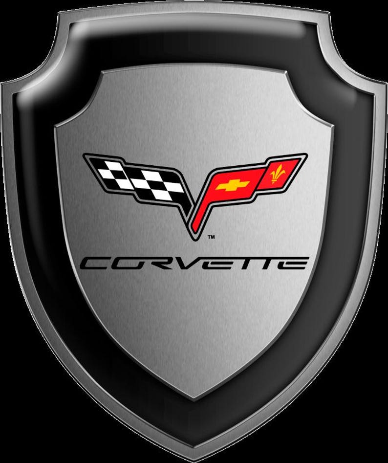 CORVETTE Emblems Shield 3D Handmade Epoxy Resin Stickers Custom ...