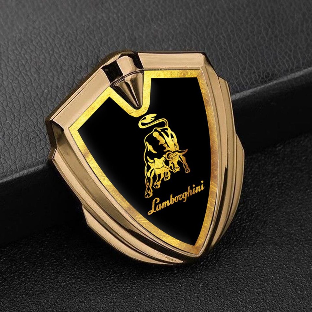 Lamborghini Metal Emblem Shield, Epoxy Resin Car Decal - Etsy